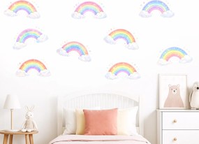 Barevné duhy samolepky na zeď arch 100 x 49 cm