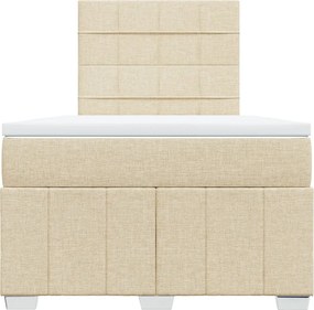 Box spring postel s matrací krémová 120x190 cm textil 3293912