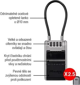 Master Lock 5482EURD / Bezpečnostní schránka se závěsným lankem