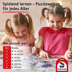 SCHMIDT Puzzle Bobo Plch 4v1 / 26+26+48+48 dílků / plechová krabička