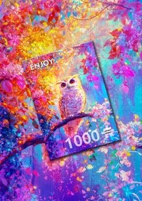 ENJOY Puzzle Rozkvetlá sova / 1000 dílků / od 14 let