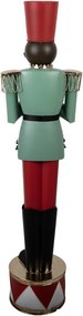 Kovová dekorace Louskáček Nutcracker s trubkou - 33*27*121 cm