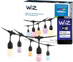Venkovní světelná zahradní girlanda 15 m Rgb Cct Smart WiFi Aplikace WiZ