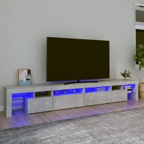 TV skříňka s LED osvětlením betonově šedá 260x36,5x40 cm