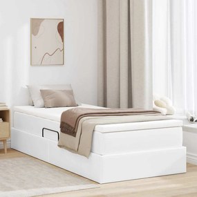 Postel s úložným prostorem a matrací s matrací Bílá 90 x 190 cm 3370143