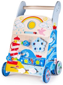 Bigjigs Toys Bigjigs Baby Dřevěné aktivní chodítko moře