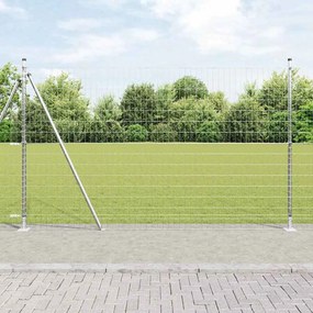Zahradní euro plot s betonovým základem 10 x 1,5 m Stříbrná 3351003