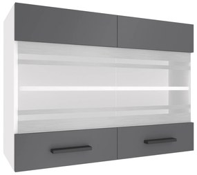 Kuchyňská skříňka Belini horní 80 cm šedý mat  TOR SGW80/2/WT/SR/0/B1