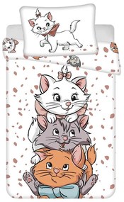 Bílé bavlněné dětské povlečení do postýlky 100x135 cm Marie Cat "Friends" – Jerry Fabrics