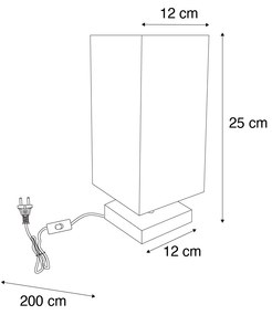 Moderní stolní lampa černá s ocelí - Milo