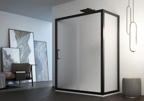 FORTE Sprchové dveře oxi.SLIDE N1FS BARVA rámu - Černá, Rozměr A - 180 cm, Výplň - Millerighe bezpečnostní sklo - 6 mm BSLX209292S03