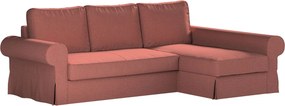 Potah na pohovku IKEA Backabro rozkládací se šezlongem barva hnědá látka pletený vzor