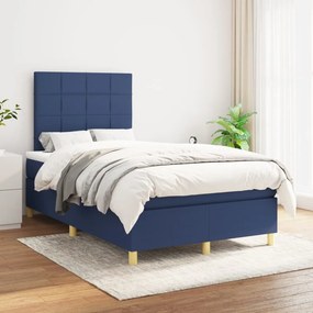 Box spring postel s matrací modrá 120x200 cm textil 3142327