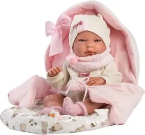 Llorens 73884 NEW BORN HOLČIČKA - realistická panenka miminko s celovi