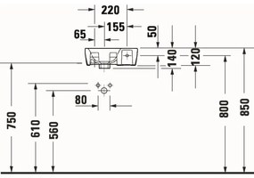 Duravit 7453600412 - Závěsné umyvadlo D-NEO 36x22 cm keramika/lesklá bílá