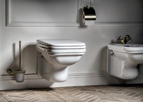 Kerasan WALDORF WC sedátko Soft Close, polyester, bílá/bronz