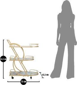 Designový servírovací vozík Odakota 71 cm zlatý