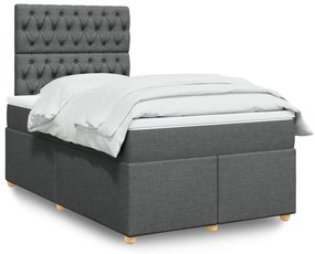 Box spring postel s matrací tmavě šedá 120x200 cm textil 3293555