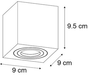 Moderní čtvercové koupelnové bodové světlo černé - Capa