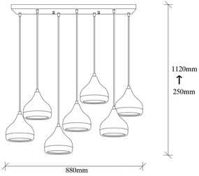 Lustr na lanku YILDO 7xE27/40W/230V