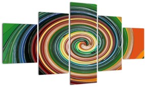 Abstraktní obraz - barevná spirála (125x70 cm)