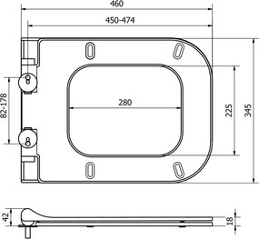 Mexen - WC sedátko SLIM DUROPLAST na wc mísu Teo, Elis (2138), soft-close, 39070100