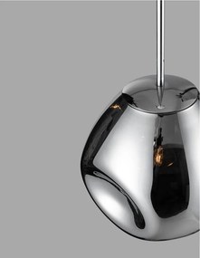 Skleněné závěsné svítidlo v leskle stříbrné barvě ø 25 cm Lava – Nova Luce