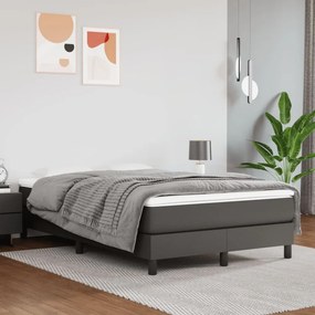 Box spring postel s matrací šedá 120x190 cm umělá kůže 3269675