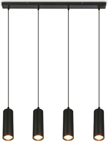Briloner LED závěsné svítidlo (4-prvkový nosník, černá)