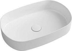 Sapho, INFINITY OVAL keramické umyvadlo na desku, 55x36 cm, matná bílá, 10NF65055-2L