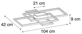 Stropní lampa černá 104 cm vč. LED 3stupňové stmívatelné - Amal