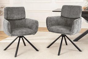 Designová otočná židle Parthenia šedá