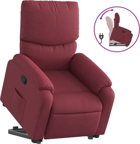 Zvedací polohovací křeslo vínové textil 3204827