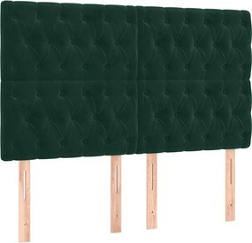 Rám postele bez matrace tmavě zelená 160 x 200 cm samet 3125949