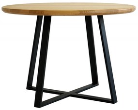 Kulatý jídelní stůl Rondo III s masivní dubovou deskou 1100 mm