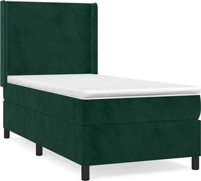 Box spring postel s matrací tmavě zelená 80 x 200 cm samet 3132528