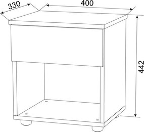 Noční stolek PARADISO bílá