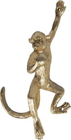 Zlatý nástěnný háček v designu opice - 8*6*19 cm