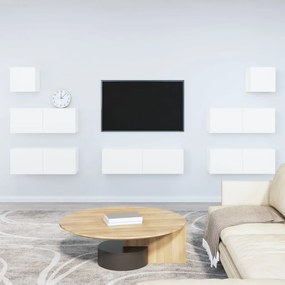 7dílný set TV skříněk bílý kompozitní dřevo - Default Title
