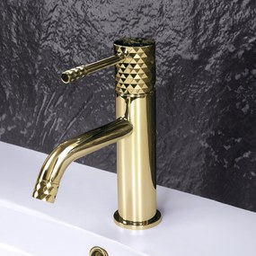 Rea Lungo Diamond, umyvadlová baterie h-185, zlatá matná, REA-B8993