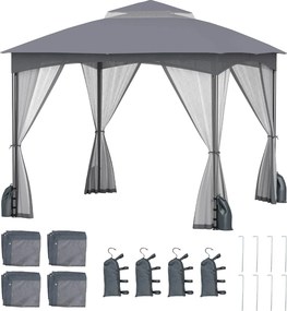Costway Pavilon s moskytiérou 4 pytle s pískem a dvojitá střecha vodotěsný