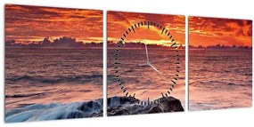 Obraz moře (s hodinami) (90x30 cm)