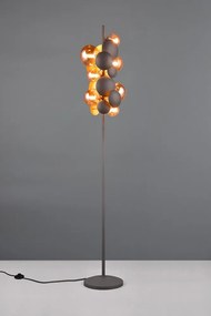 Stojací lampa se skleněným stínidlem v šedo-zlaté barvě (výška 155 cm) Bubble – Trio Select