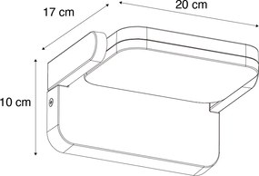 Venkovní nástěnné svítidlo černé vč. LED nastavitelné - Kamile