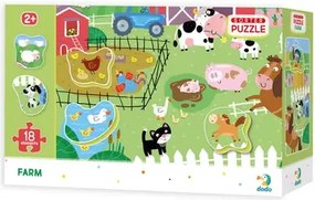 DODO Puzzle s vkládačkou Farma / 18 dílků / 31 x 45 cm