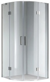 BPS-koupelny Čtvrtkruhový sprchový kout HYD-RK92 90x90 chrom/transparent - bez vaničky