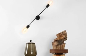 Nordic Design Černé kovové nástěnné svítidlo Dogi 2 L