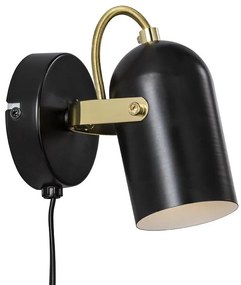 NORDLUX Čtecí nástěnná lampa s vypínačem LOTUS, 1xE14, 40W, černá, mosazná 50101003