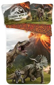 Jerry Fabrics Bavlněné povlečení 140x200 Jurský park dinosauři sopka 5994 Jurský park