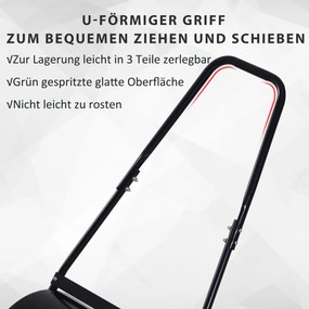 Zahradní válec Outsunny s U-rukojetí průměr 40 cm 60 l náplň z vodního písku kovový černý 57 x 40 x 123 cm pro dokonalé trávníky